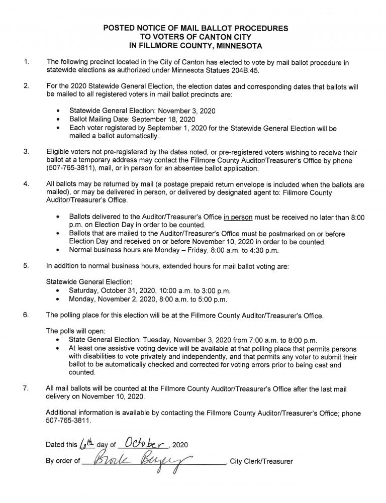 General Election Notice / Sample Ballot